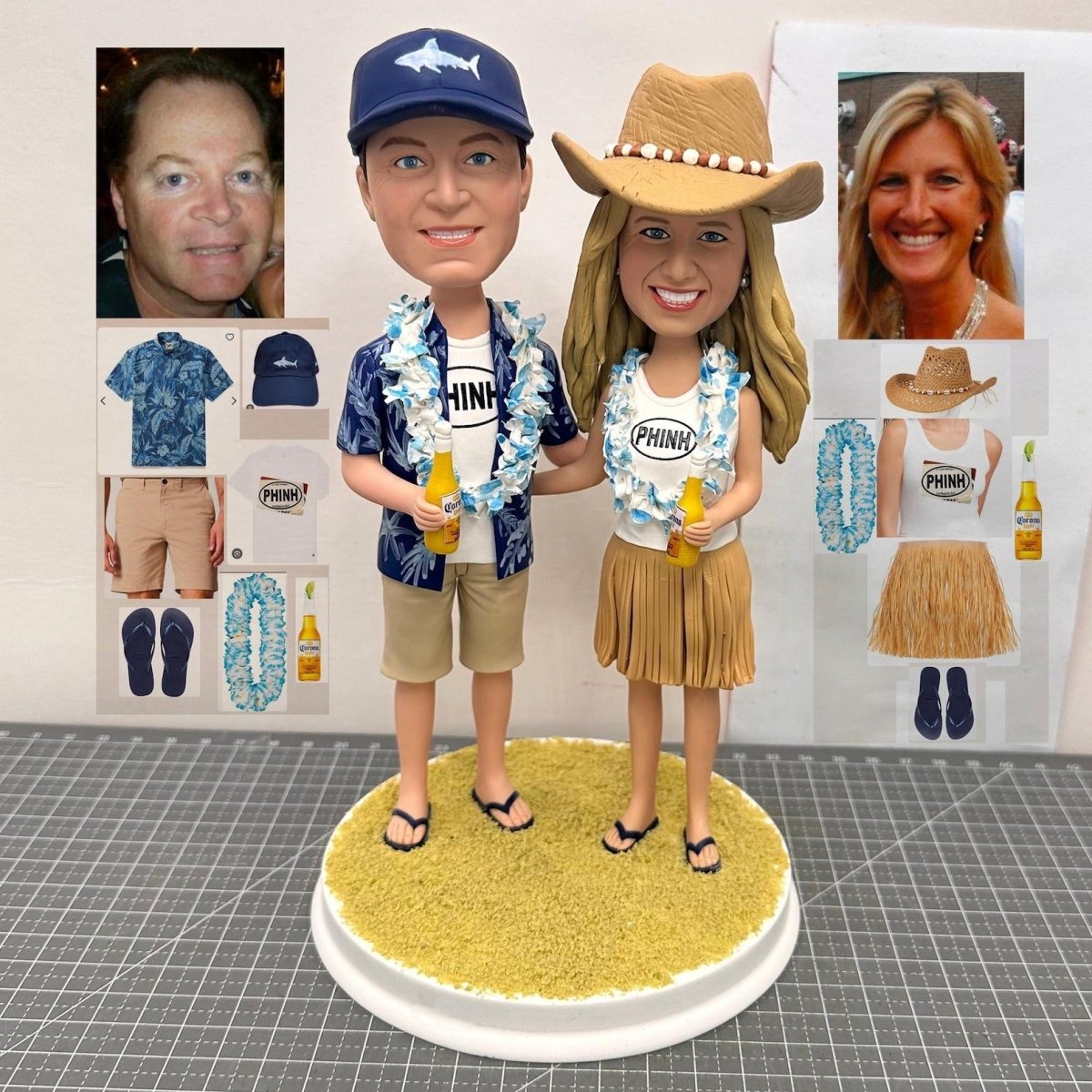 Custom Couple Beach Bobbleheads | Personalized Husband and Wife ...