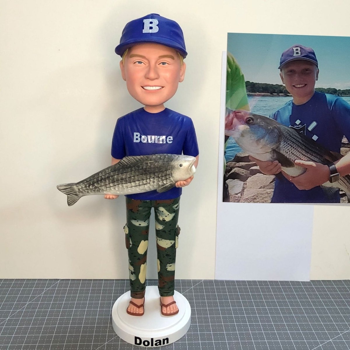Custom Fisherman Bobblehead | Personalized Fishing Figurines For Gifts ...