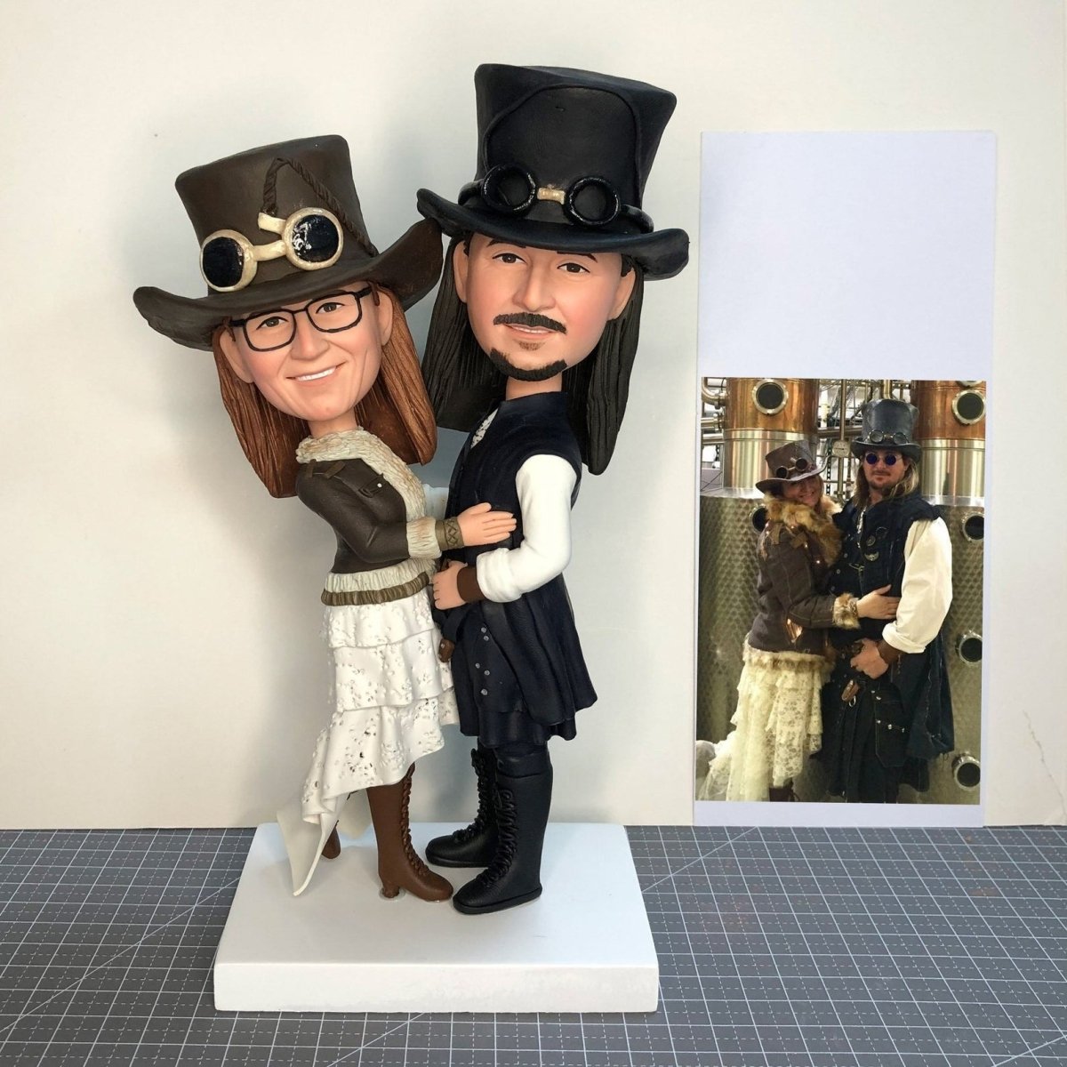 Custom Top Hat Couple Bobbleheads | Elegant Personalized Figurines ...