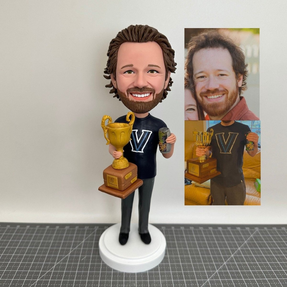 Custom Winner Bobblehead Holding Trophy | Personalized Souvenir Gift ...